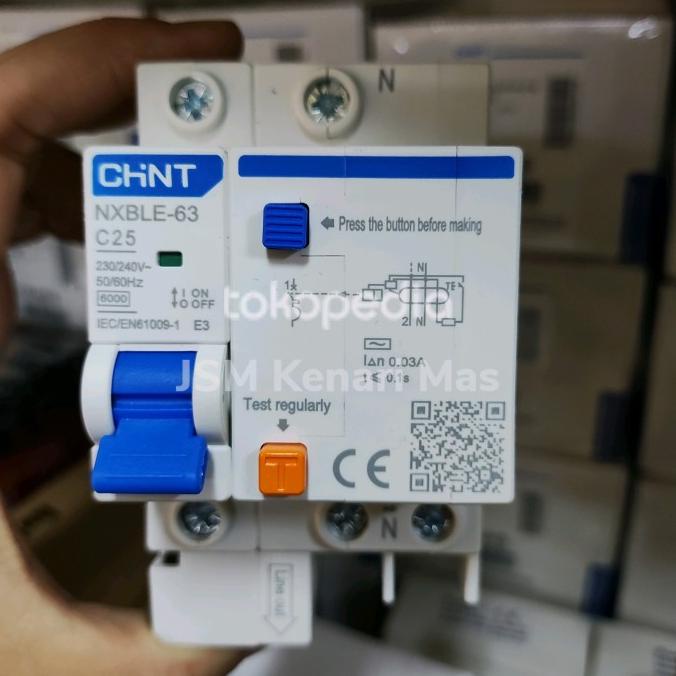 Jual RCBO CHINT ELCB+MCB NXBLE-32 1P +N 6KA 6A- 32A CHINT 30MA | Shopee Indonesia