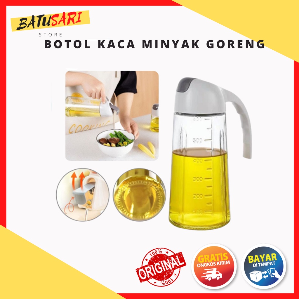 Jual Botol Kaca Minyak Goreng 630ml Bottle Tempat Kecap Saus Anti ...