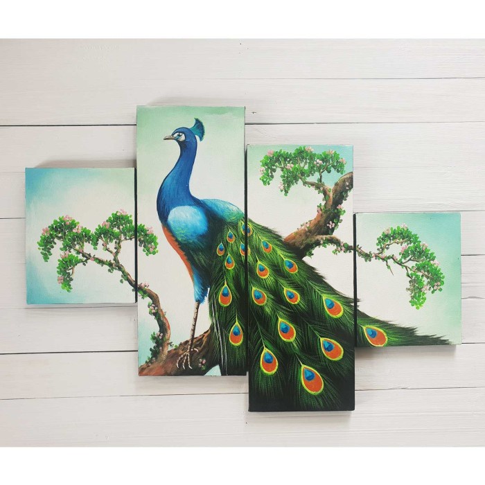 Jual (COD) Hiasan Dinding Lukisan Burung Merak | Shopee Indonesia