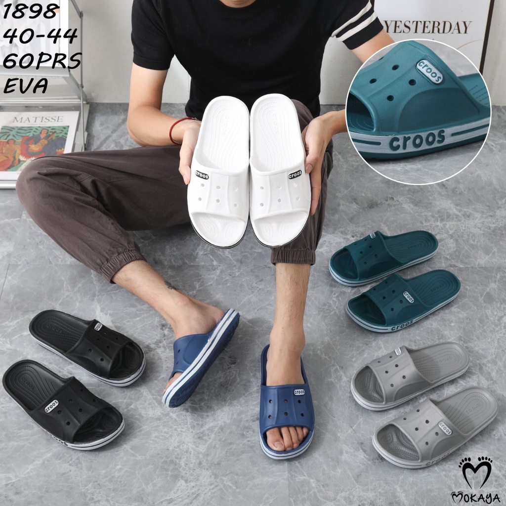Jual Sandal Slop Pria Jelly Croos Super Kece Keren Trendy Import Mokaya ...