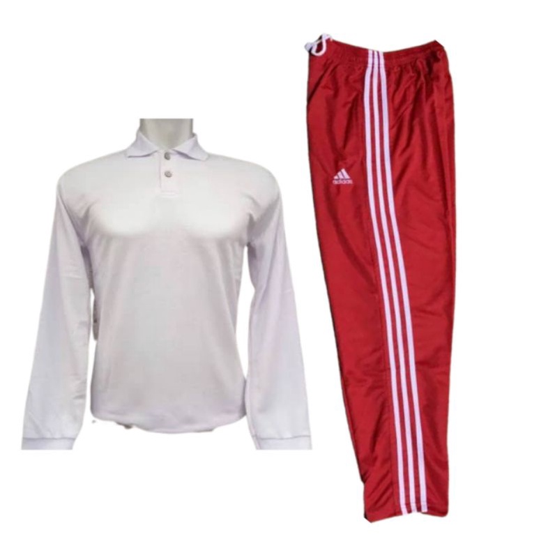 Jual Setelan baju putih merah lengan panjang/ set training merah putih ...