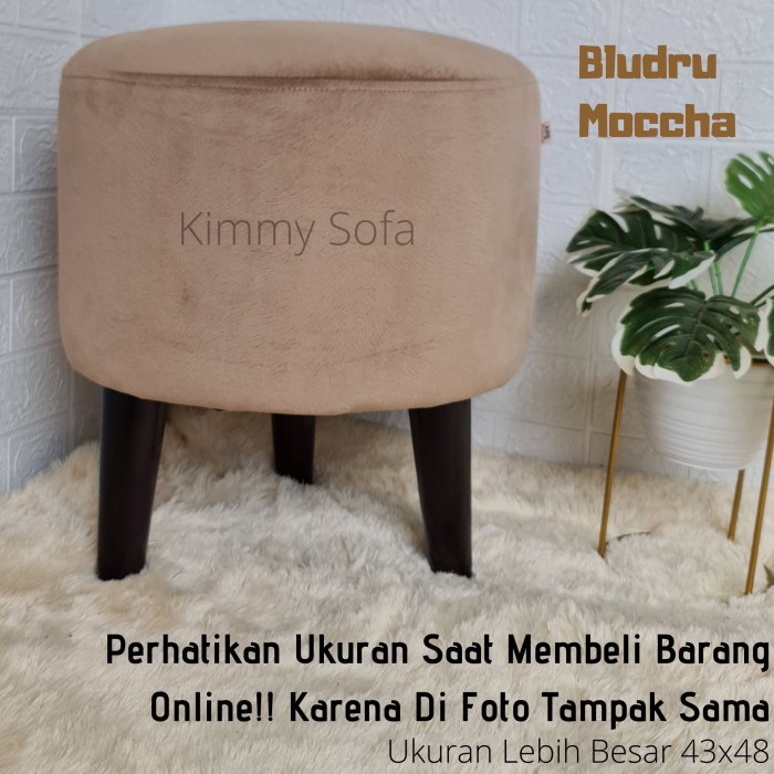 Jual Ukuran Besar!! Kimmy Sofa Stools/ Puff 43Cm X 48Cm Bulat Suede ...
