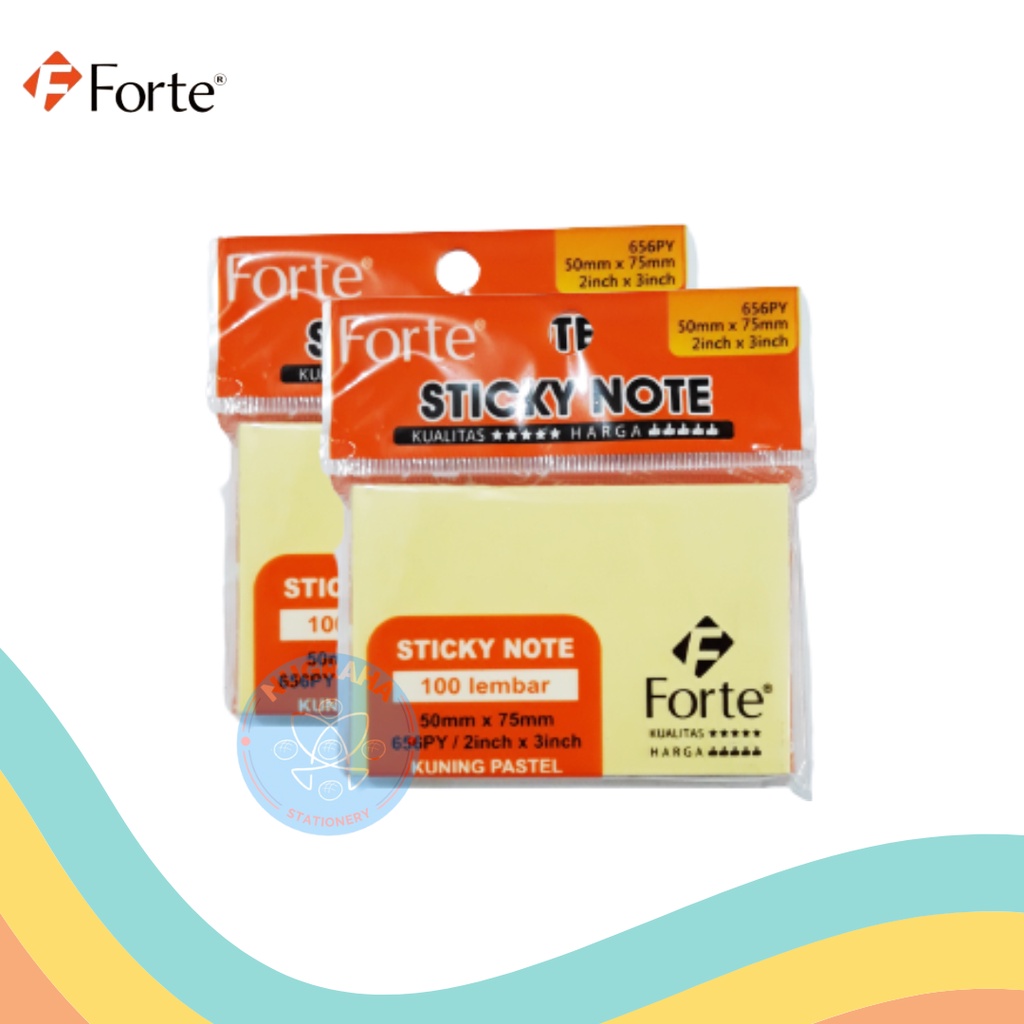 Jual STICK NOTE FORTE 656PY 50 x 75 YELLOW (1 PCS) | Shopee Indonesia