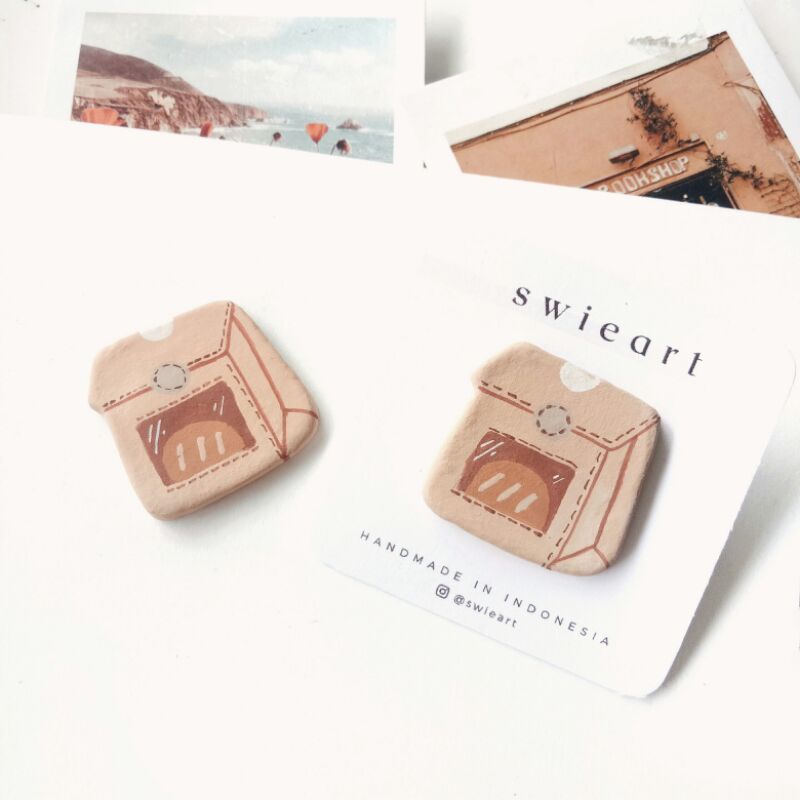 Jual Bakery and Bear Handmade Air Dry Clay Pins with Glossy Finish ...