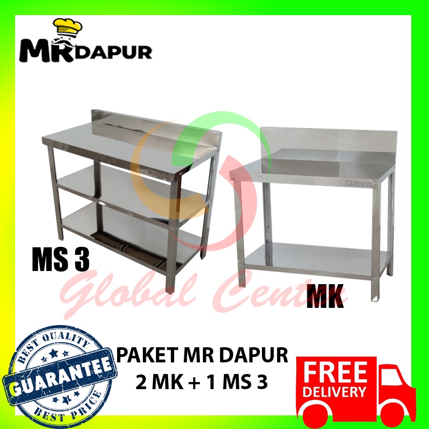 Jual PAKET MEJA DAPUR STAINLESS SERBAGUNA MR DAPUR 2 MK DAN MS 3 ...