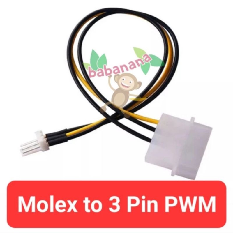 Jual Kabel Konverter Molex 4 pin to PWM 3 pin Cable Converter fan ...