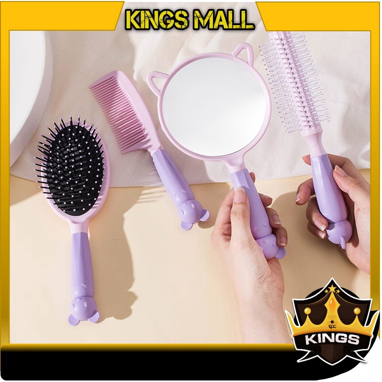 Jual KINGS - F5669 Set Sisir Cermin Roll Portable / Kaca Gagang Bulat ...