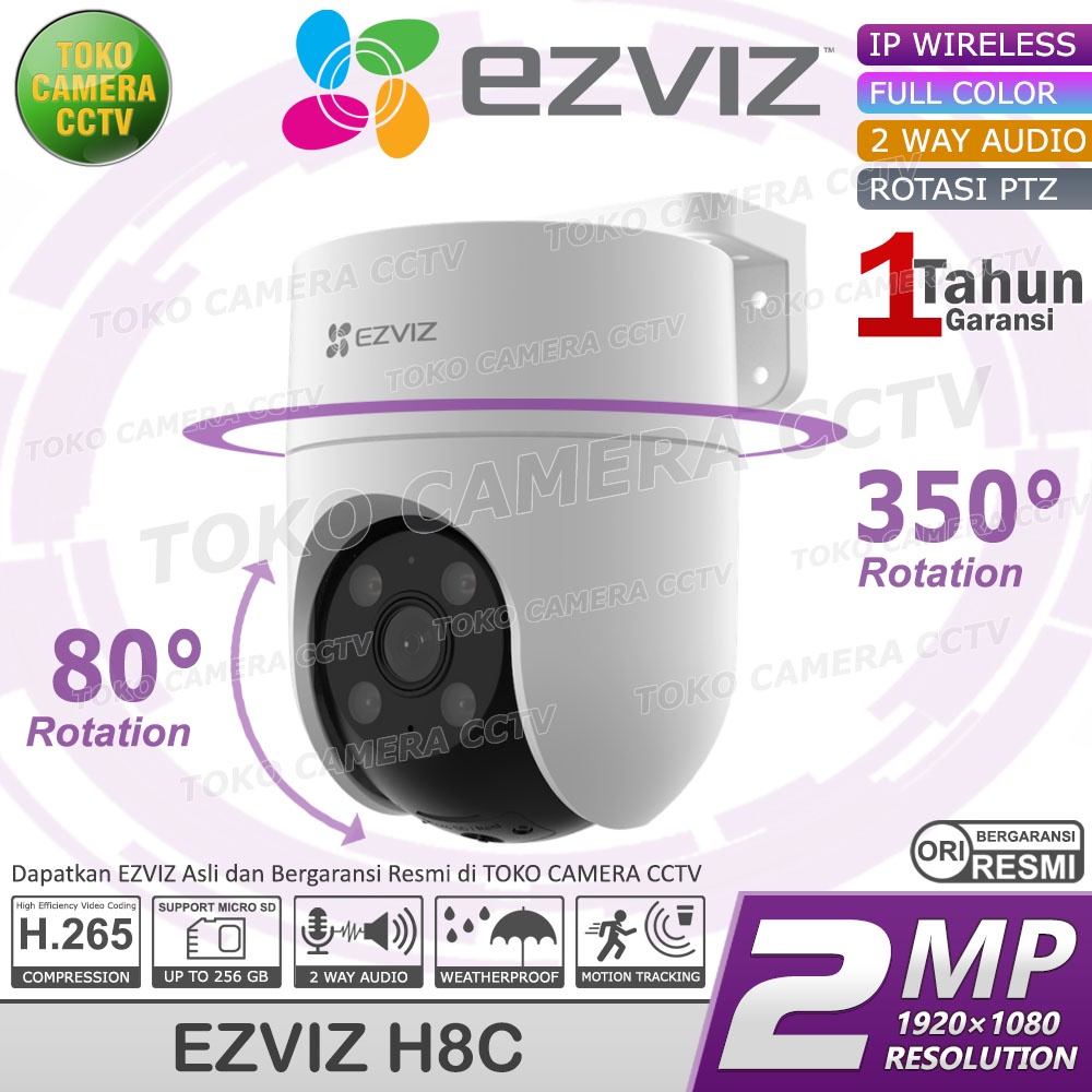 Jual CCTV WIFI KAMERA IP CAMERA WIRELESS EZVIZ H8C PTZ 360 FULL COLOR ...