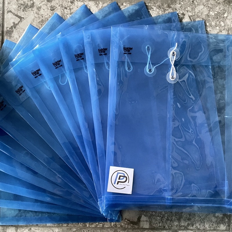 Jual Map Tali plastik Transparan Biru Folder One Folio 1 Pack | Shopee ...