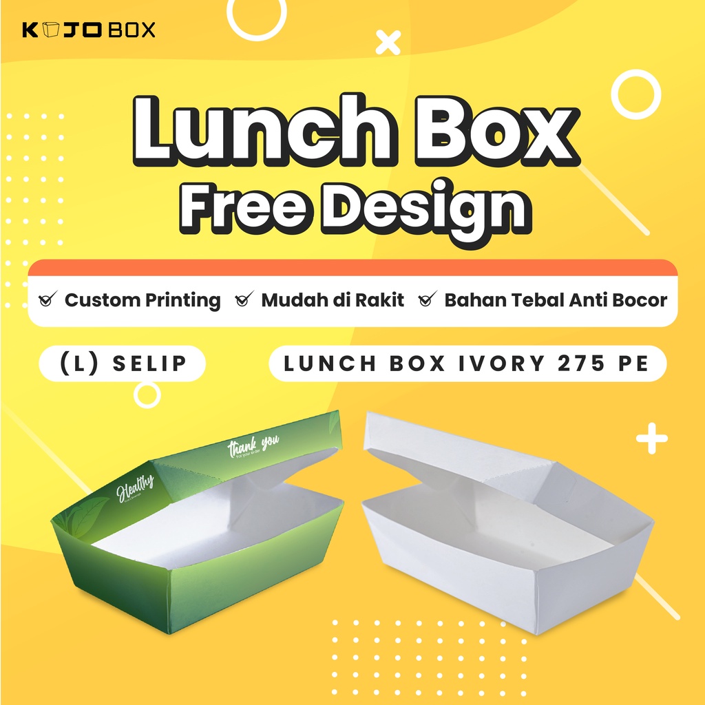 Jual CUSTOM PRINTING LUNCH BOX L IVORY LAMINASI FOODGRADE SELIP | MUDAH ...