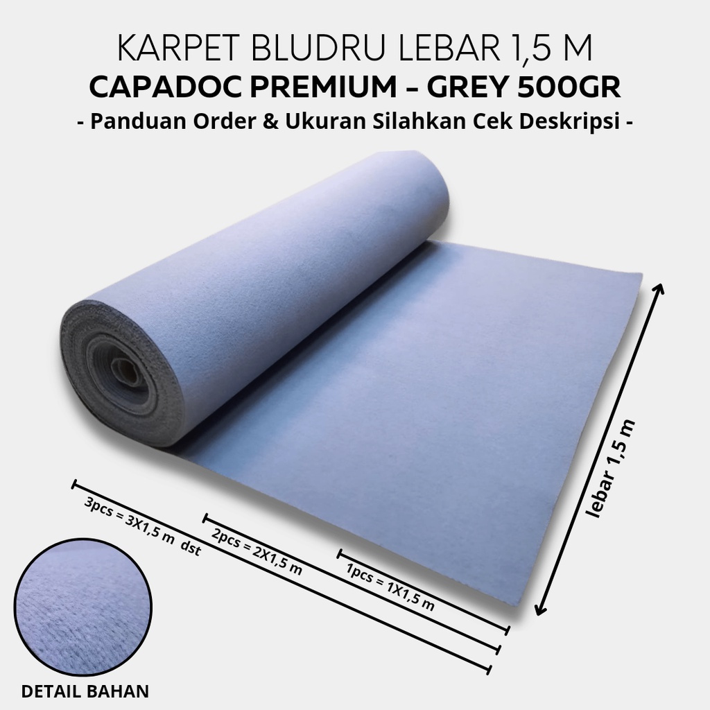 Jual Karpet Wedding Karpet Meteran CAPADOC PREMIUM GREY 1 x 1,5 Meter ...