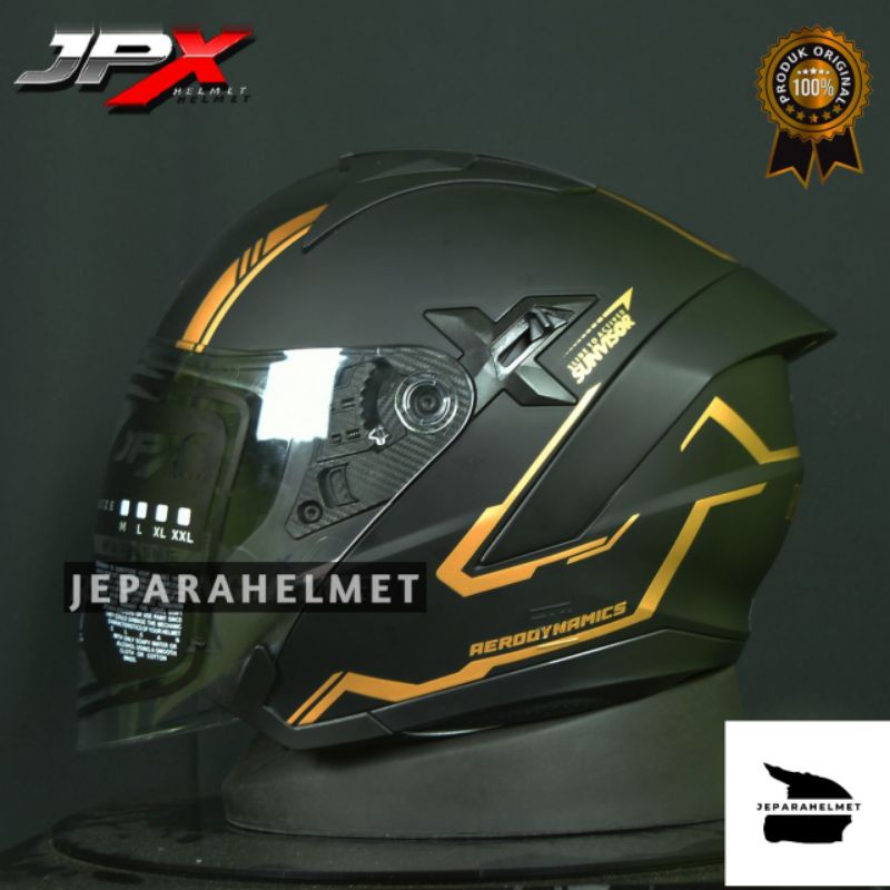 Jual Helm JPX Nova X Semi Motif Double Visor Black Hitam Doff | JPX ...