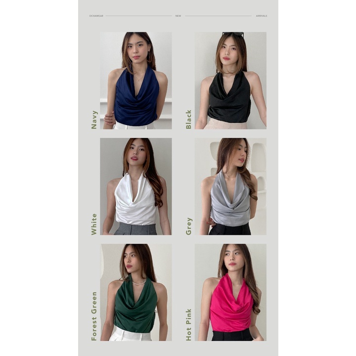 Jual Sava Satin Top —— Ocha Wear | Atasan Halter Wanita | Tanktop ...