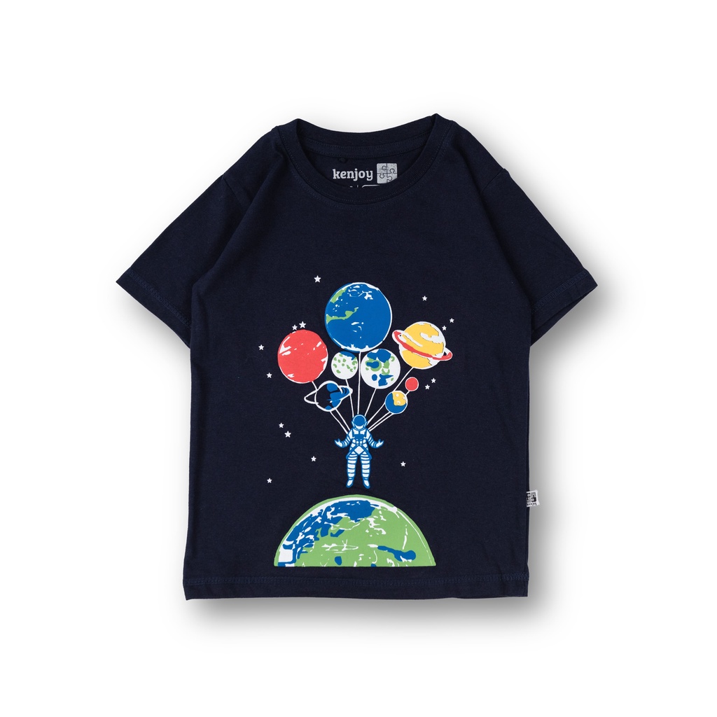 Jual Kenjoy Baju Atasan Kaos Anak Unisex - Planet Balloons Navy - Usia ...