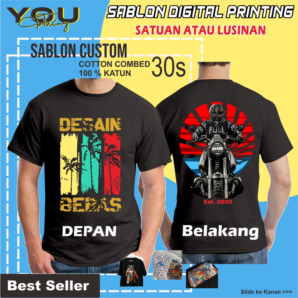 Jual SABLON DEPAN BELAKNG / BAJU KAOS SABLON CUSTOM SATUAN FOTO GAMBAR ... Jual SABLON DEPAN BELAKNG / BAJU KAOS SABLON CUSTOM SATUAN FOTO GAMBAR ...
