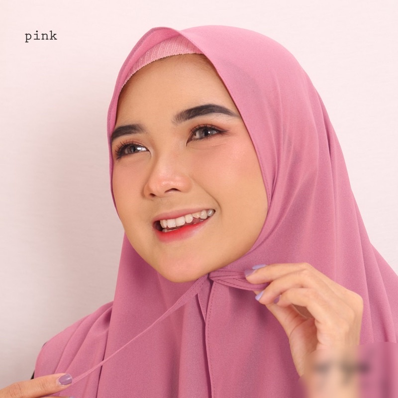 Jual Pashmina Tali Ceruty Babydoll Pink || Pashmina Tali Pink ...