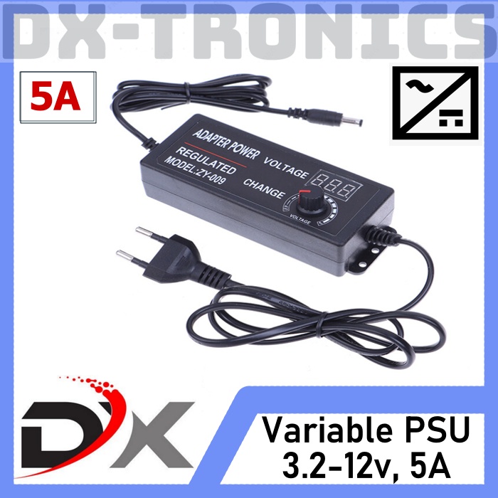 Jual Adjustable Adaptor 3V-12V DC 5A Power Supply With Display Voltmeter | Shopee Indonesia