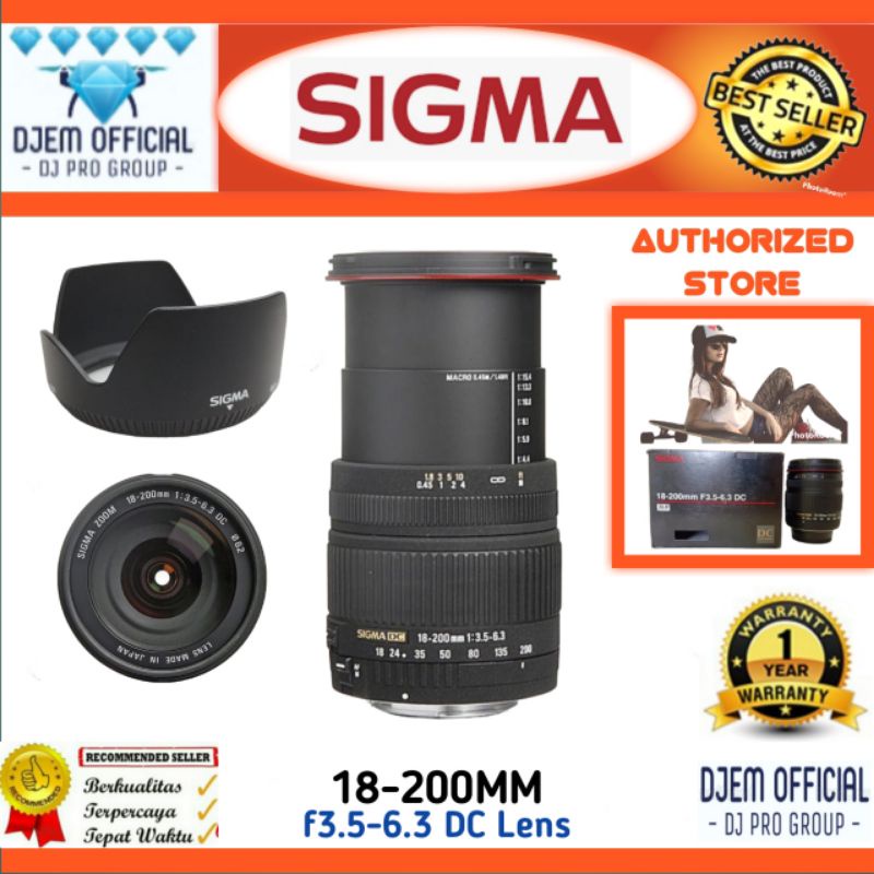 Jual SIGMA 18-200MM f3.5-6.3 DC Lens for Nikon Lensa Sigma 18 200 mm Camera Nikon DSLR Kamera ...