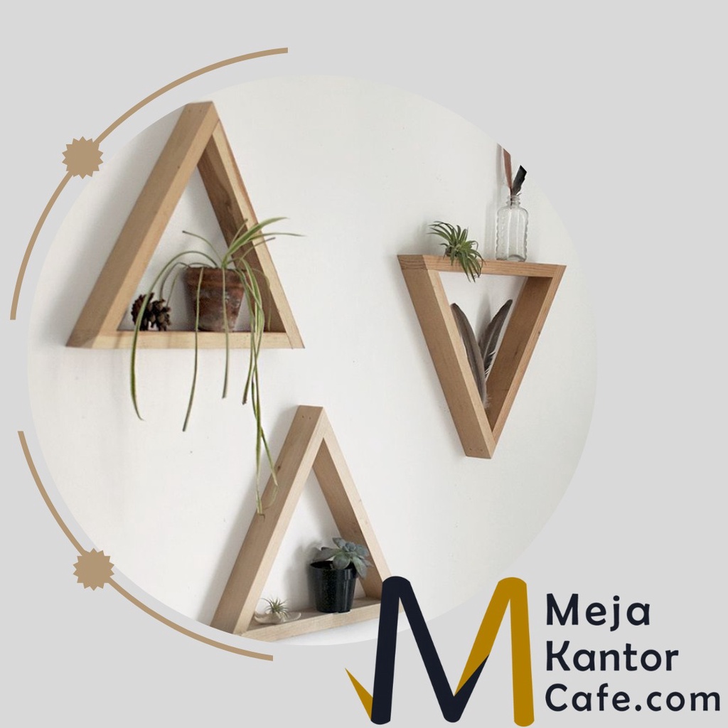 Jual Rak kayu segitiga/Rak dinding aesthetic | Shopee Indonesia