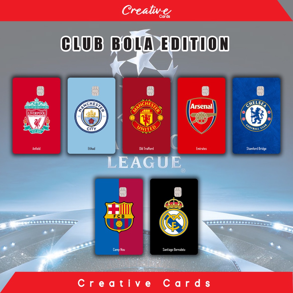 Jual Stiker Sticker Kartu Atm Skin Card - Club Bola Vinyl + Laminating ...