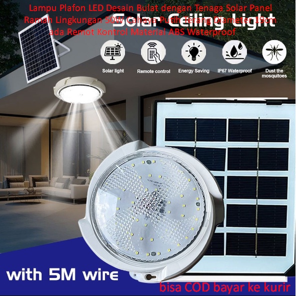 Jual Lampu Plafon LED Desain Bulat dengan Tenaga Solar Panel Ramah ...