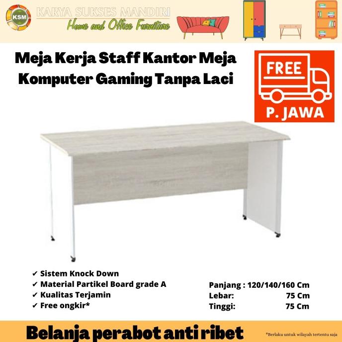 Jual Meja Kerja Staff Kantor Meja Komputer Gaming Tanpa Laci Kuning ...