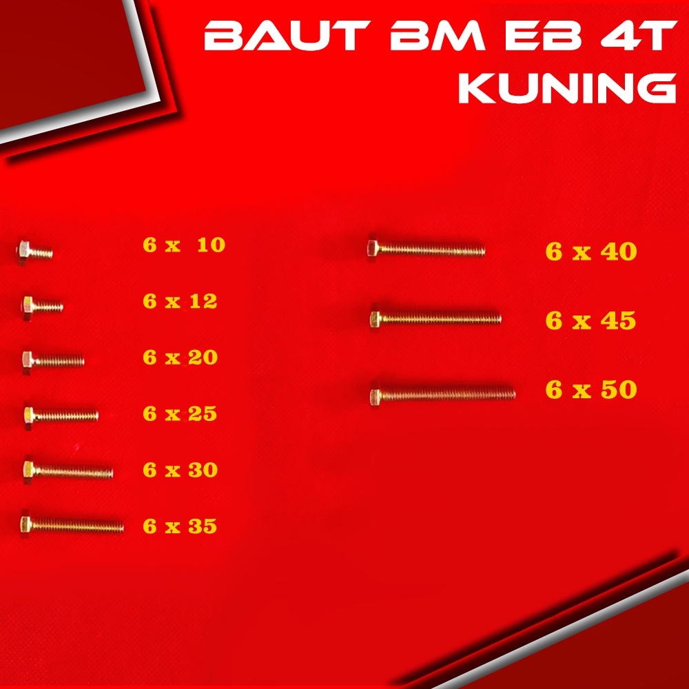 Jual BAUT BM M6 EB 4T KUNING BERBAGAI UKURAN | Shopee Indonesia