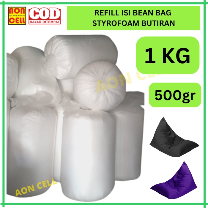 Jual Isi Refill Beanbag bean bag styrofoam butiran sterofoam butir 1kg ...