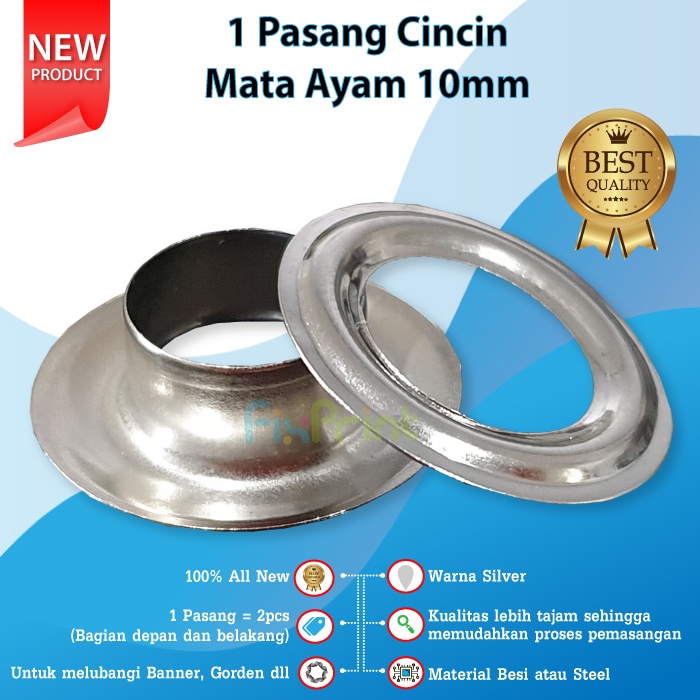 Jual Ring Mata Ayam Diameter 10 mm Cincin Pelubang Spanduk Baner 10mm | Shopee Indonesia