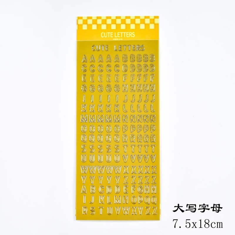 Jual STIKER STICKER ALPHABET alfabet/ stiker huruf angka gold silver ...