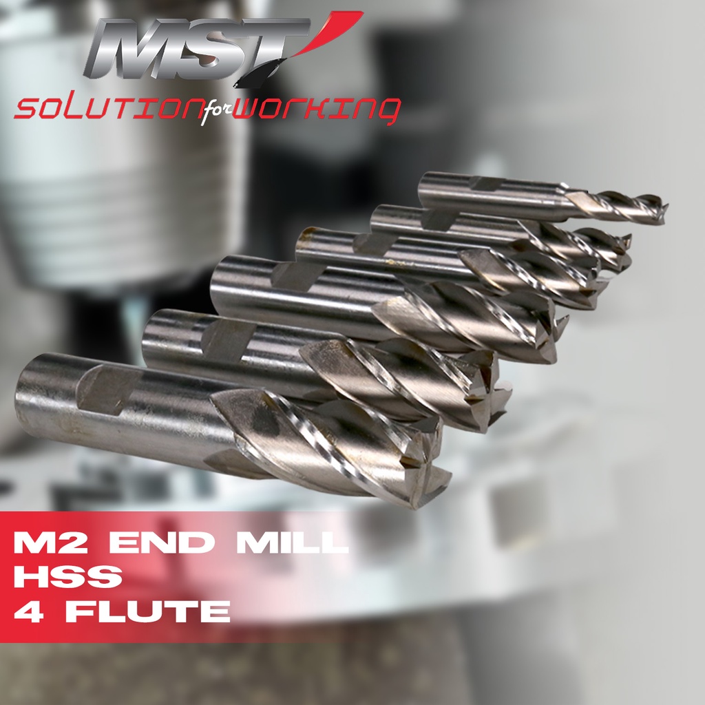 Jual MST MATA PISAU MILLING- MESIN FRAIS / END MILL HSS 4 Flute satuan | Shopee Indonesia