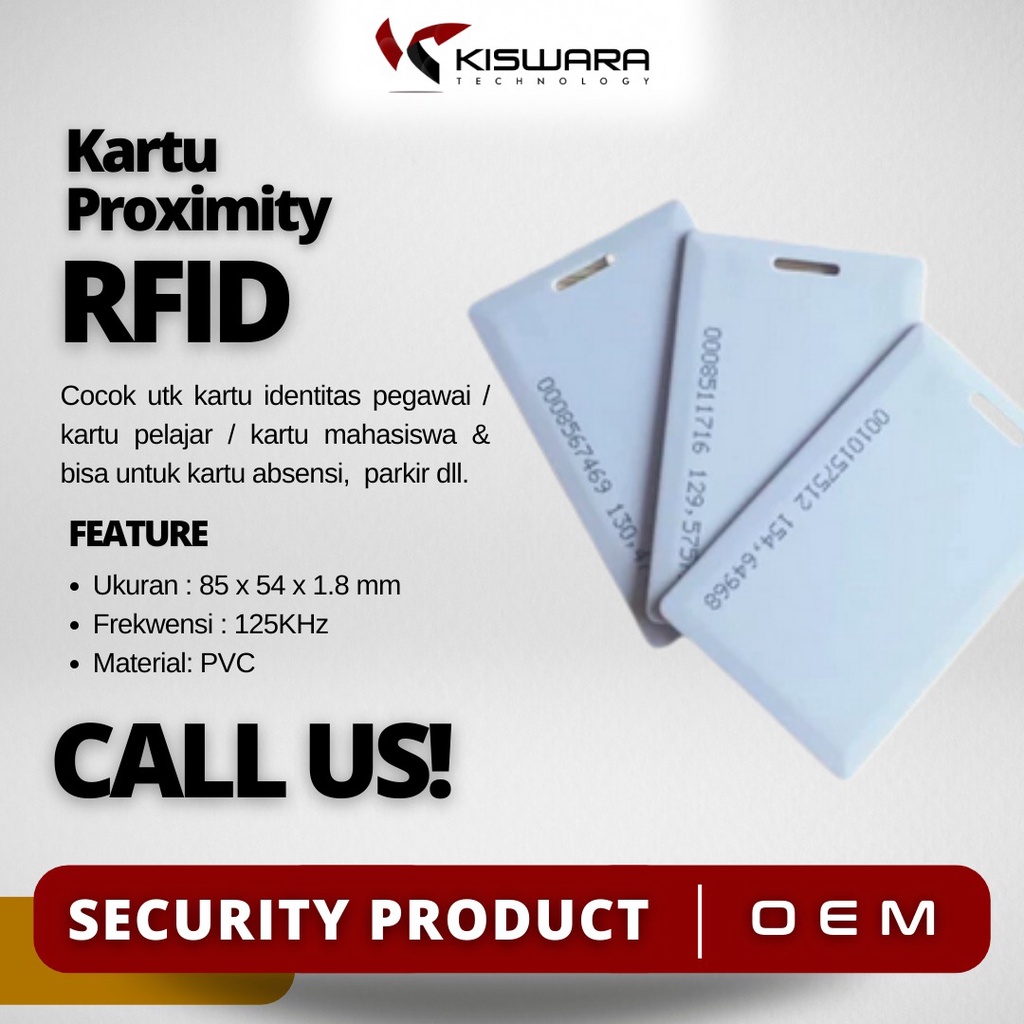 Jual Kartu Berlubang RFID Proximity 125 Khz Card RFID Tag putih ...