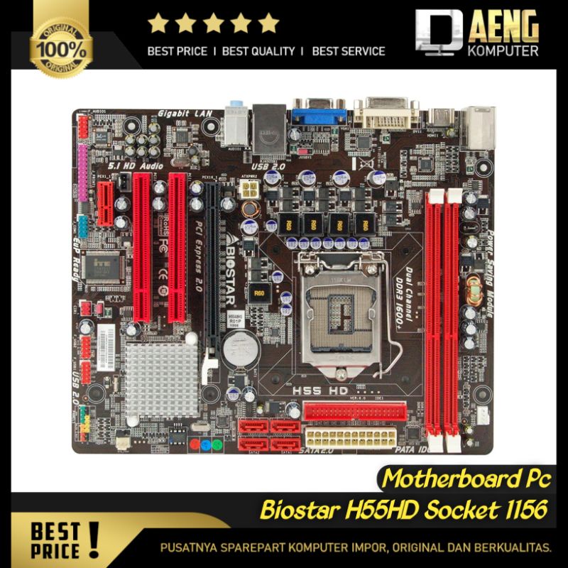 Jual Motherboard Mainboard Mobo PC Merk Biostar H55 Socket 1156 ada ...