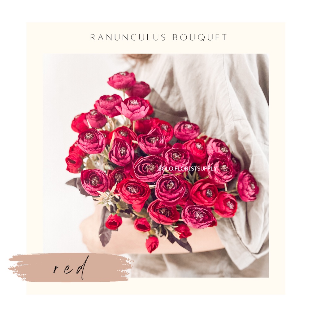 Jual RANUNCULUS BOUQUET kelopak ranunculus kuntum mawar artificial ...