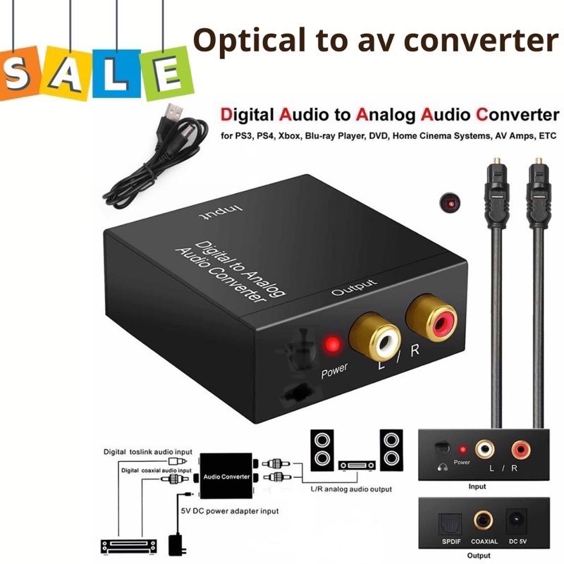 Jual CONVERTER OPTICAL TO AV RCA DIGITAL AUDIO TO ANALOG AUDIO ...