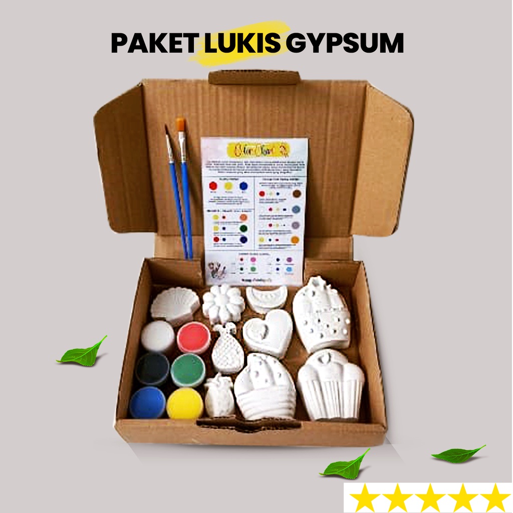 Jual Paket Lukis Gypsum Set Melukis Anak Lengkap Mewarnai Patung Gypsum ...