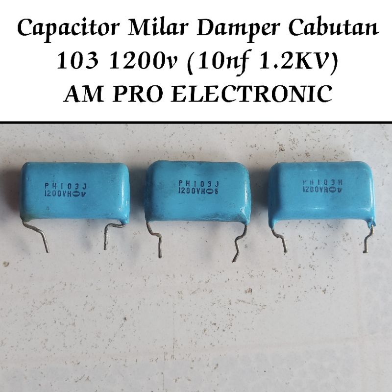 Jual Capasitor Milar Damper Cabutan 103 113 123 1.2KV 10nf 11nf 12nf ...