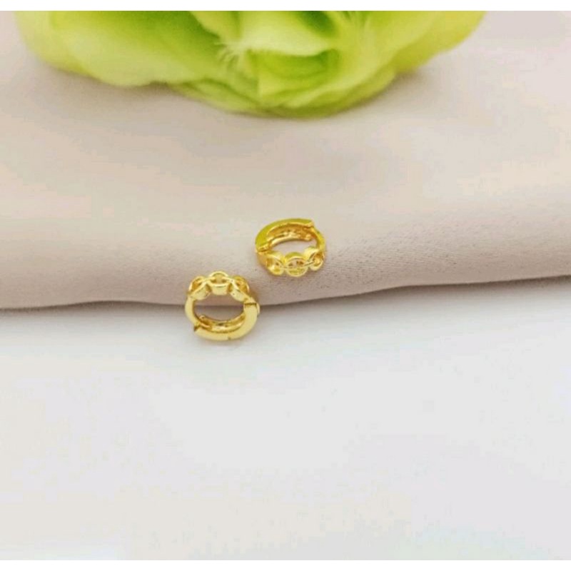 Jual anting perhiasan bayi/anak untuk umur 5 bulan sampai 18 bulan / anting jepit polos / model ...