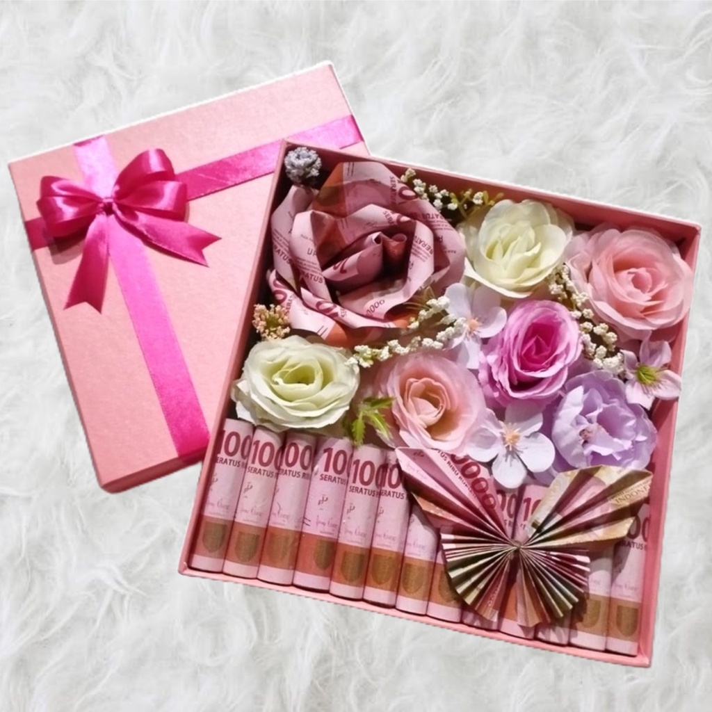 Jual flower box / bloom box / kotak hadiah custom flower box / flower ...