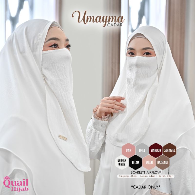 Jual Cadar Niqab Tali Airflow UMAYMA Original Quail Hijab | Shopee ...