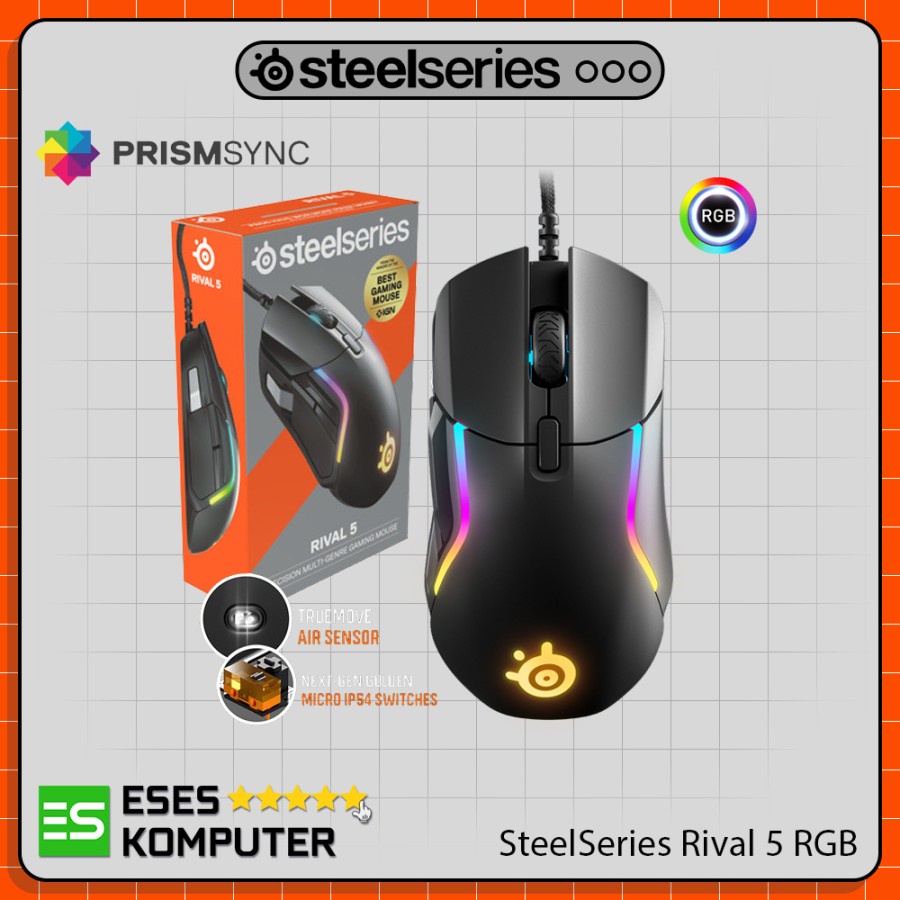 Jual Mouse Steelseries Rival 5 TrueMove Air Sensor - Gaming - Black ...