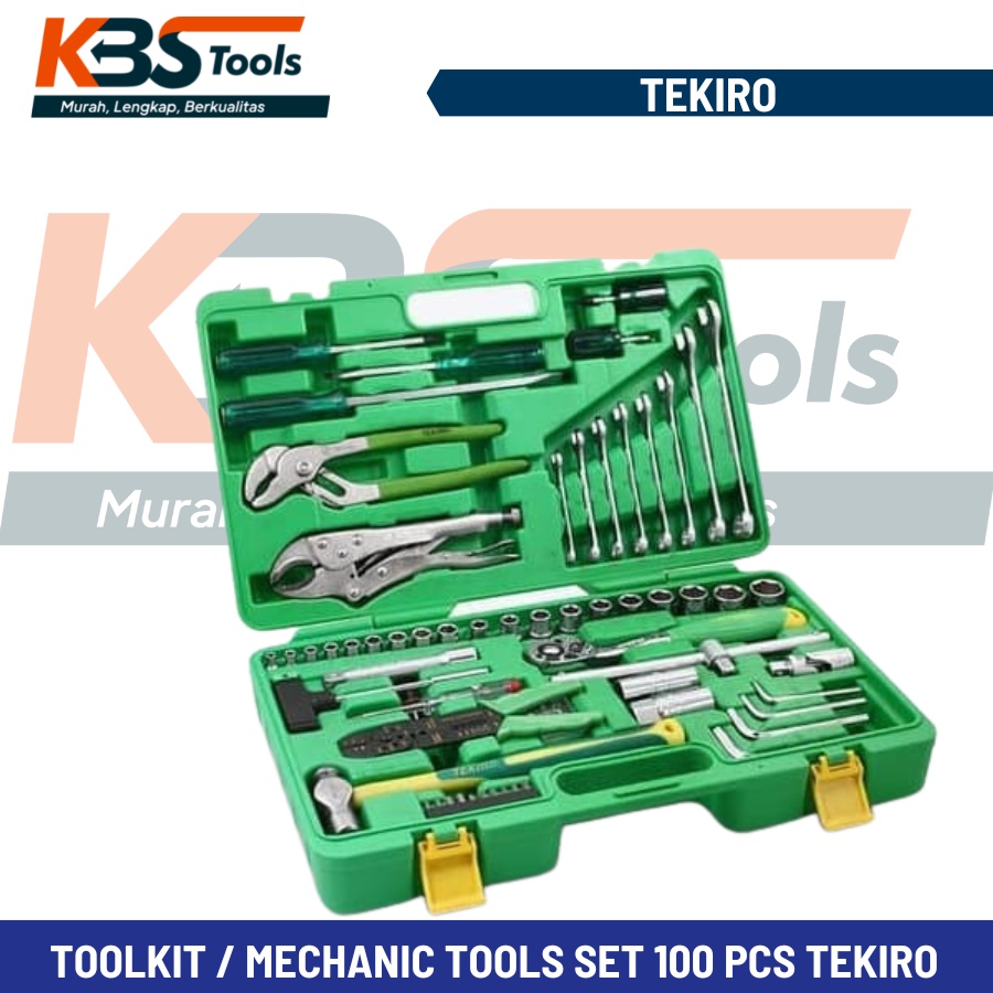 Jual Mechanic Tools Set 100 Pcs TEKIRO - Tool Kit Set 100pcs - Kunci Set | Shopee Indonesia
