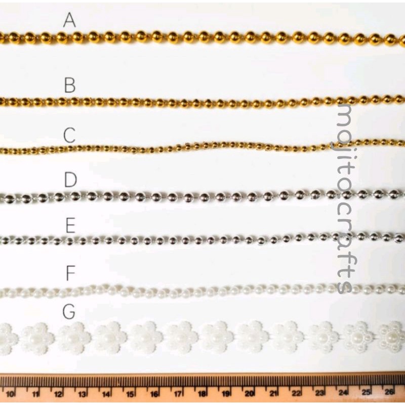 Jual 1 Meter Parel Lada Mutiara Meteran / Parel Mutiara / Mutiara ...