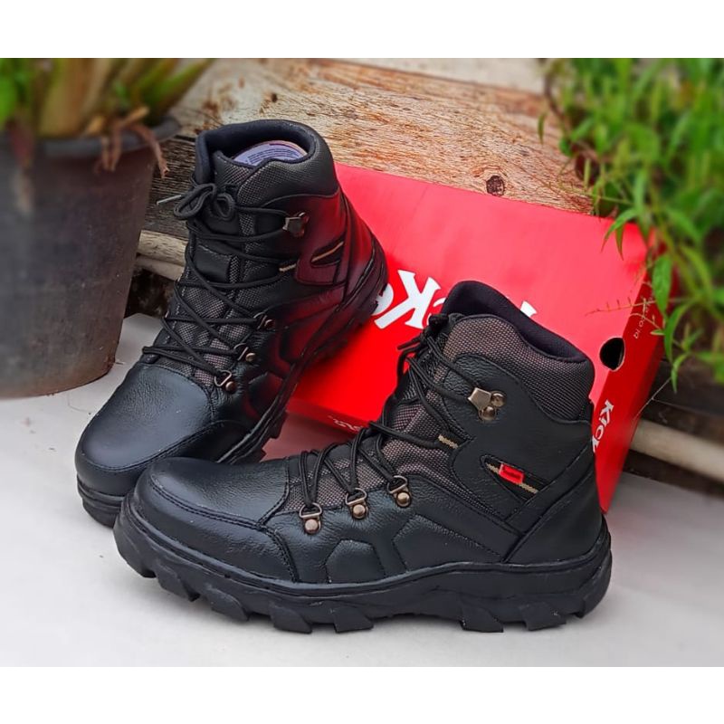 Jual Sepatu boot Kickers safety kulit ujung besi berkualitas | Shopee ...