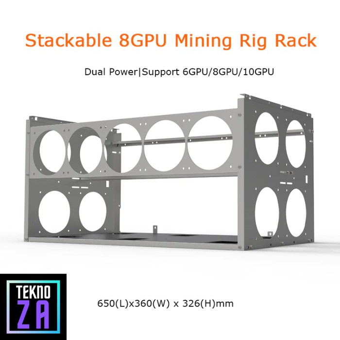 Jual Rak Stackable 6 8 10 VGA GPU Mining Open Air Mining Rig Frame Case ...