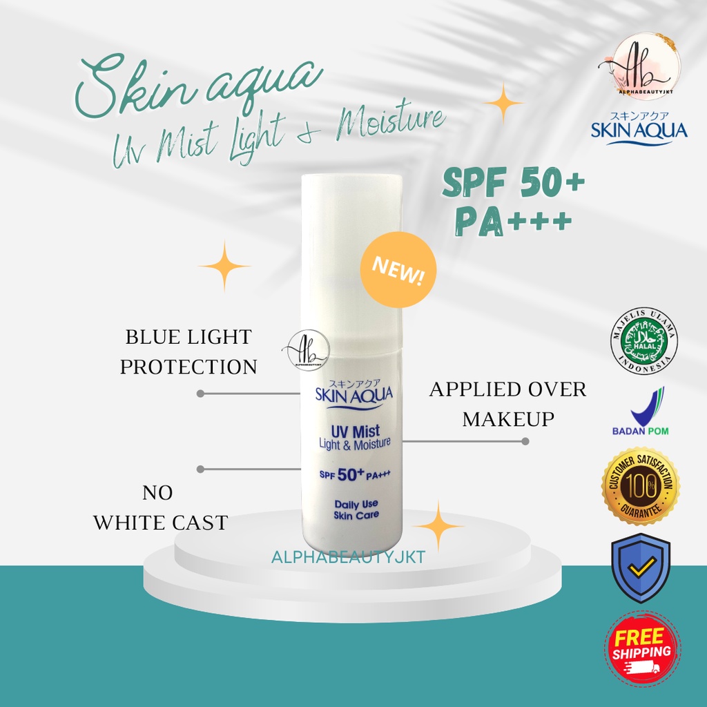 Jual Skin Aqua UV Mist Light & Moisture SPF 50+ PA+++ / Sunscreen Spray ...