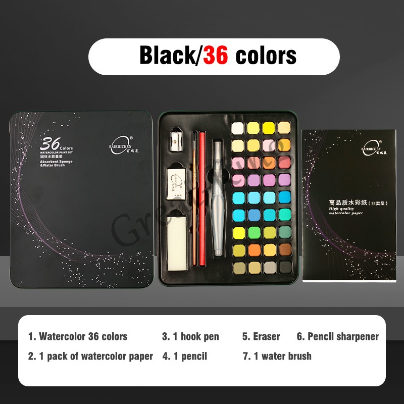 Jual 36/48 cat air Watercolor set - Set Alat Cat Air (termasuk kuas dan ...