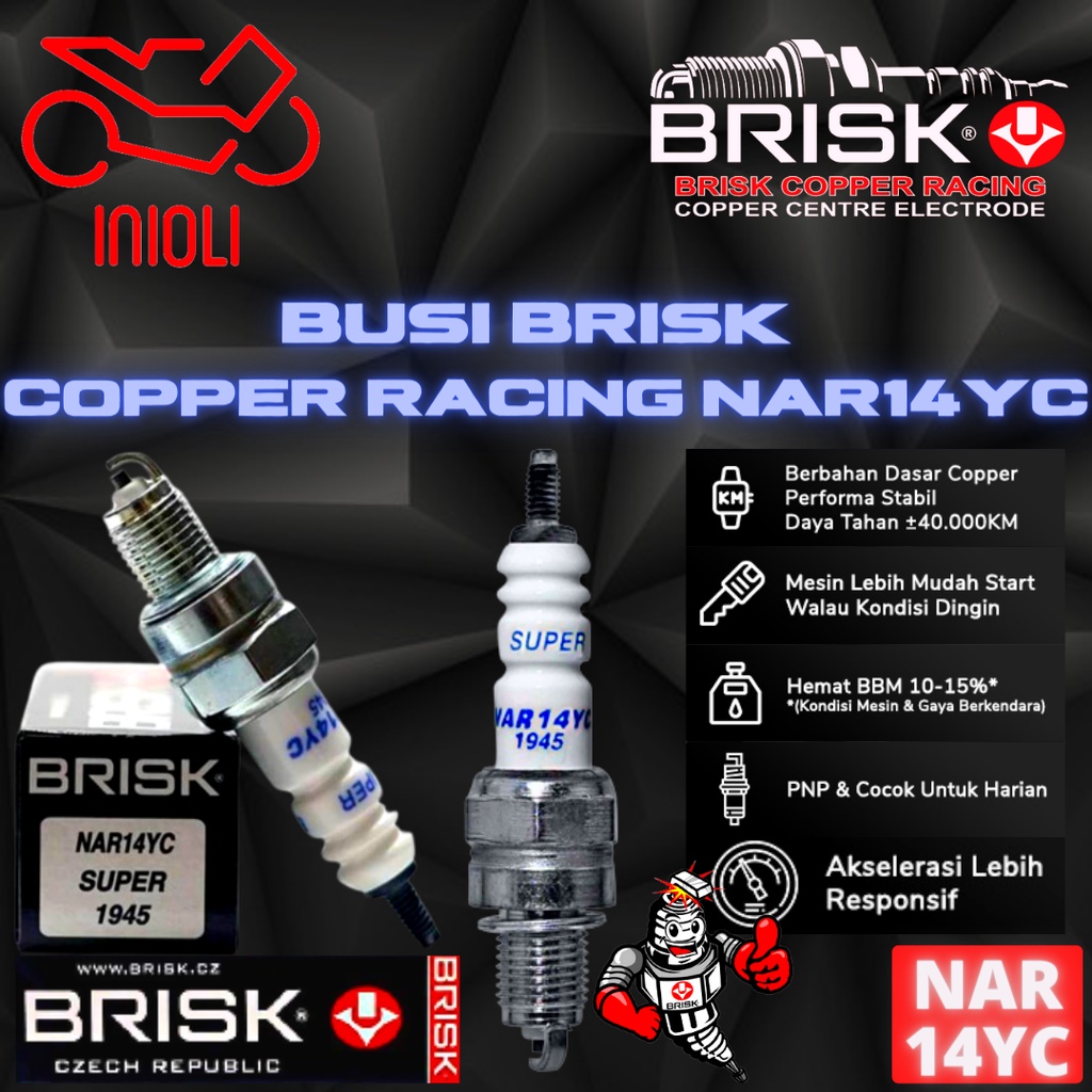 Jual BUSI RACING BRISK COPPER NAR14YC PAZZIO MIO SPORTY M3 FINO MIO ...