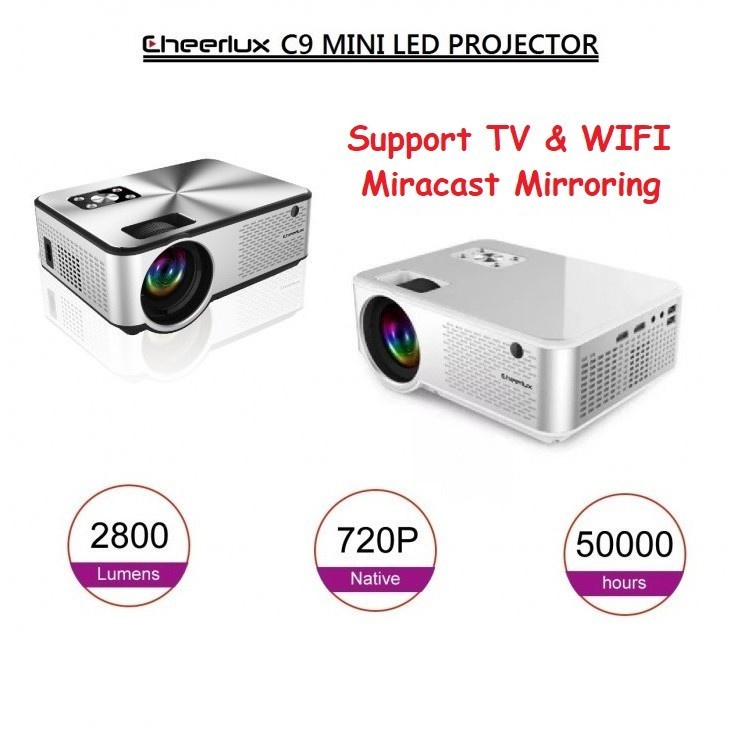 Jual PROJECTOR CHEERLUX C9 MIRRORING 2800 LUMENS | Shopee Indonesia