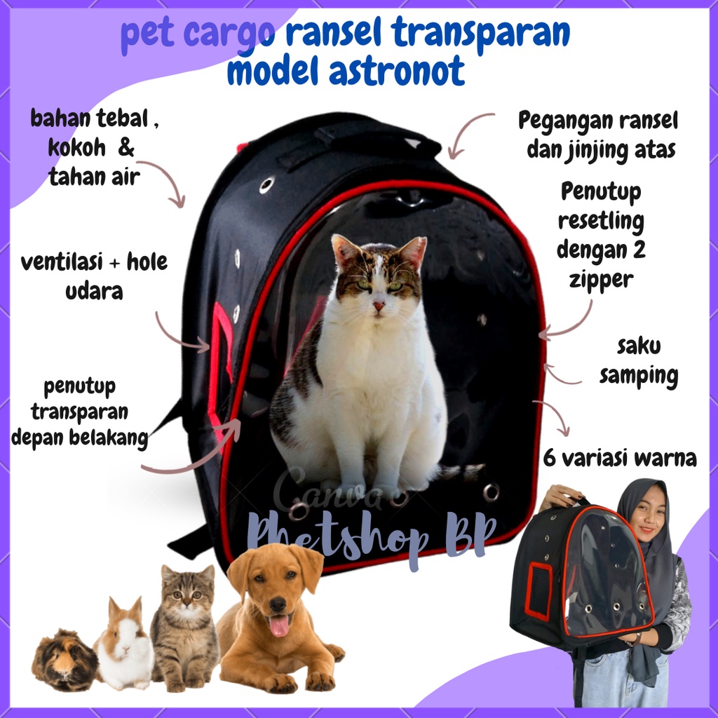 Jual PET CARRIER ASTRONOT TAS KUCING GENDONG PET CARGO RANSEL TAS HEWAN ...